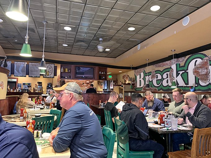 Full tables and focused diners tell you everything you need to know. Nobody's checking their phone when breakfast is this good.