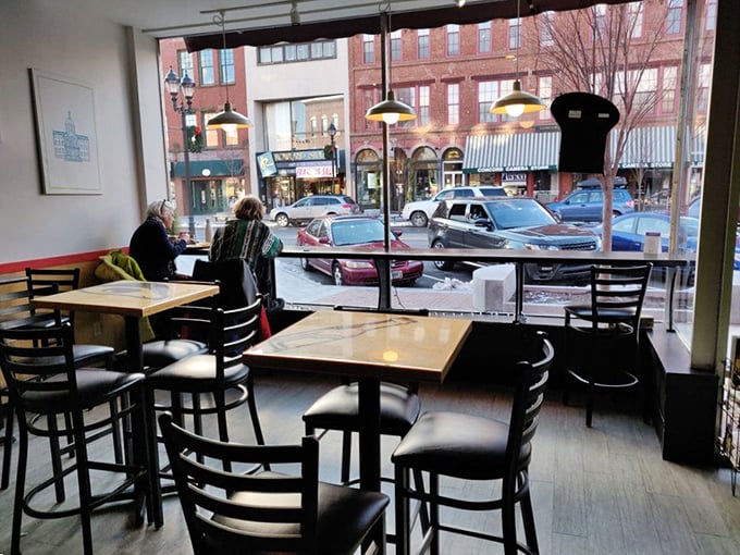 The front window seating offers prime people-watching of downtown Concord while you contemplate ordering seconds&mdash;which you absolutely will.
