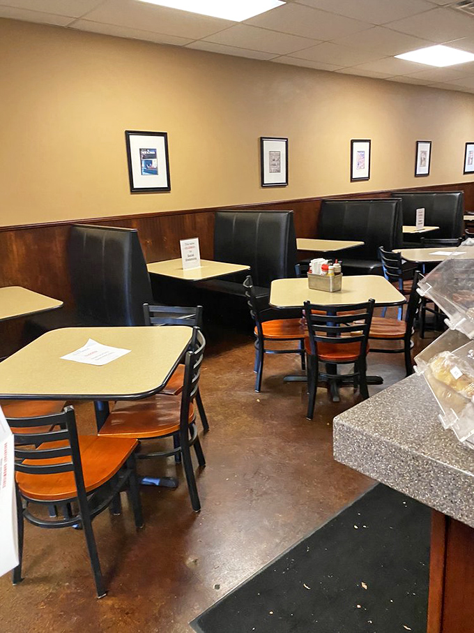 Booth seating that invites you to settle in and contemplate the deeper meaning of why New York delis just do it better.