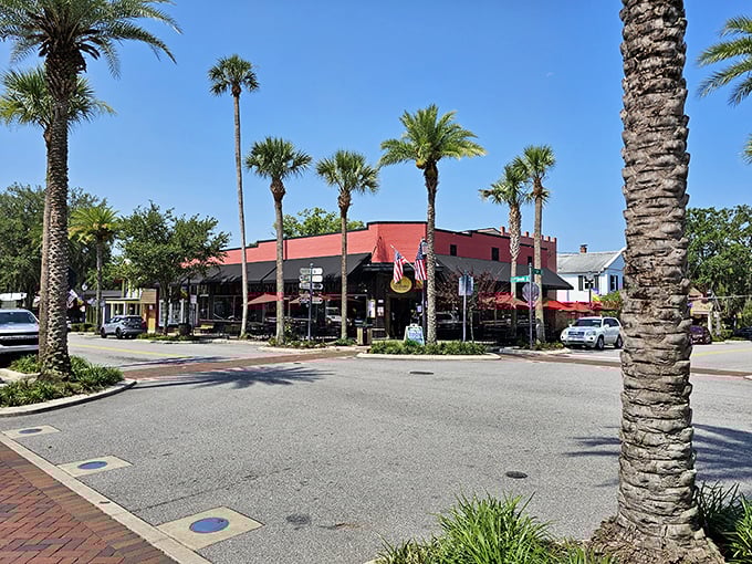 Colorful awnings and palm trees frame this corner restaurant, where outdoor seating lets you enjoy both your meal and Florida's favorite sport: people-watching.