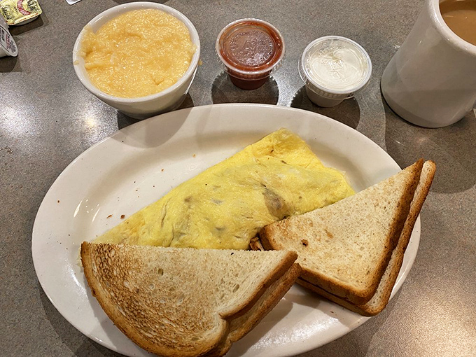 An omelet that doesn't just whisper "good morning"&mdash;it belts out "HELLO SUNSHINE!" with cheese and perfectly cooked eggs.
