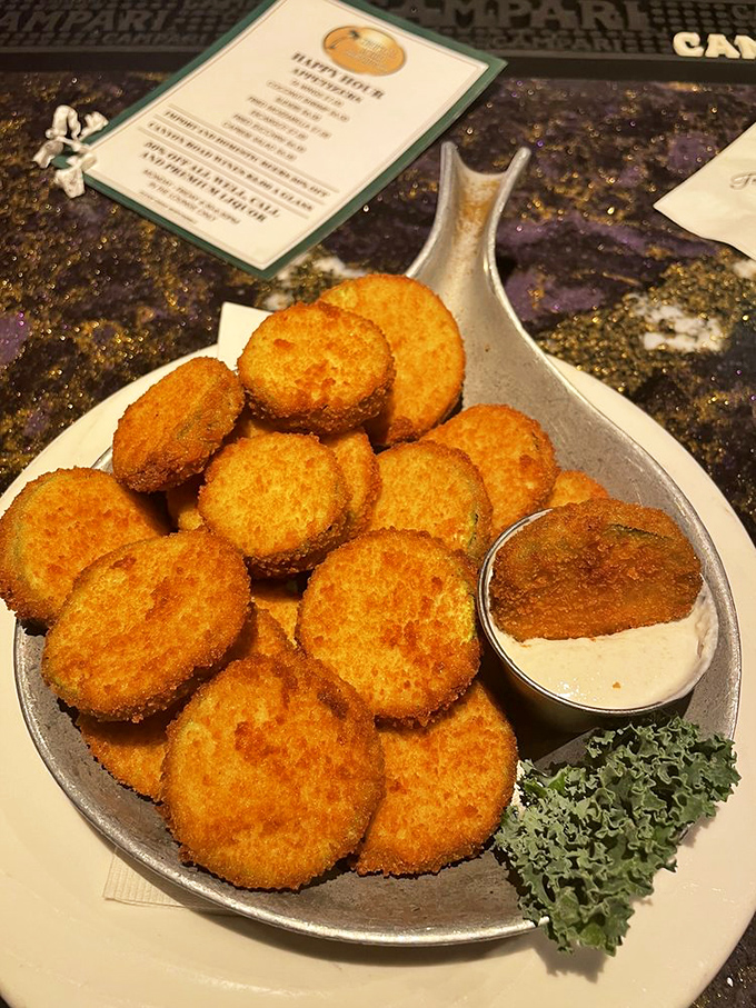 Fried zucchini coins—the unsung heroes of the appetizer world. Crispy, golden discs that disappear faster than your resolution to "just have a salad."