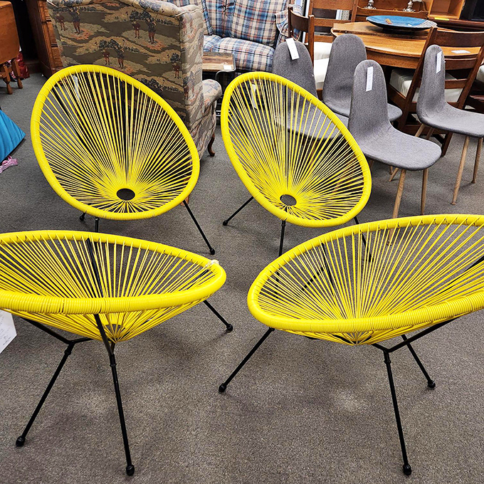 These sunshine-yellow chairs scream "Arizona patio party!" while whispering "I cost a fraction of what you'd pay at that fancy boutique."