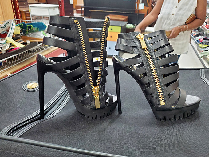 These aren't just shoes; they're architectural marvels with zippers that scream "I'm not just going to dinner, I'm arriving."