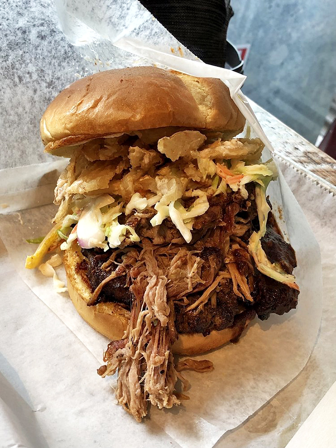 The Holy Pig doesn't just break the rules of burger construction&mdash;it rewrites them. Beef and pulled pork create a carnivore's dream team.