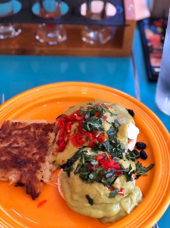 Green goddess meets breakfast in this vibrant plate that's practically screaming "Put me on your Instagram before you devour me!"