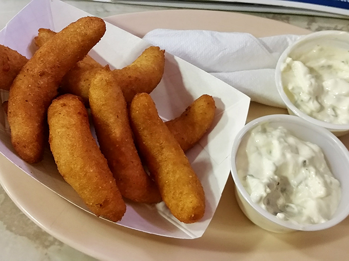 Hushpuppies: the unsung heroes of any fish camp meal. Crispy outside, tender inside, and absolutely perfect for sauce-dipping adventures.