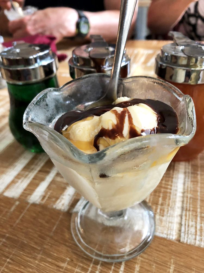 Ice cream and hot fudge performing their eternal dance of hot-meets-cold perfection. Some relationships are just meant to be.