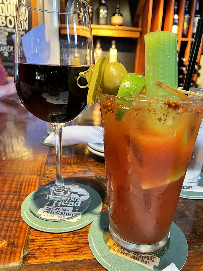 Wine for contemplation, Bloody Mary for celebration. This bar knows that sometimes one glass isn't enough to tell your whole story.