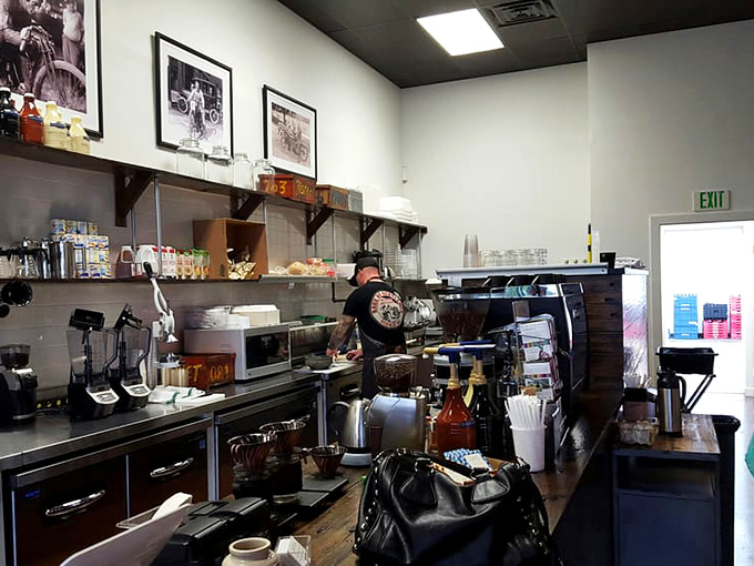 Behind the scenes where sandwich dreams become reality. The kitchen may be small, but the flavors are anything but.