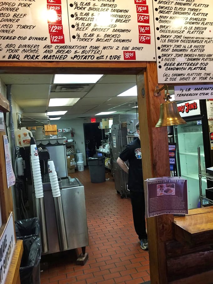 A glimpse into the kitchen reveals the no-frills operation where barbecue magic happens daily &ndash; function over flash, exactly as it should be.