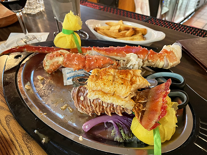 Ocean royalty on a silver platter. Somewhere, a mermaid is missing her fancy dinner party centerpiece.