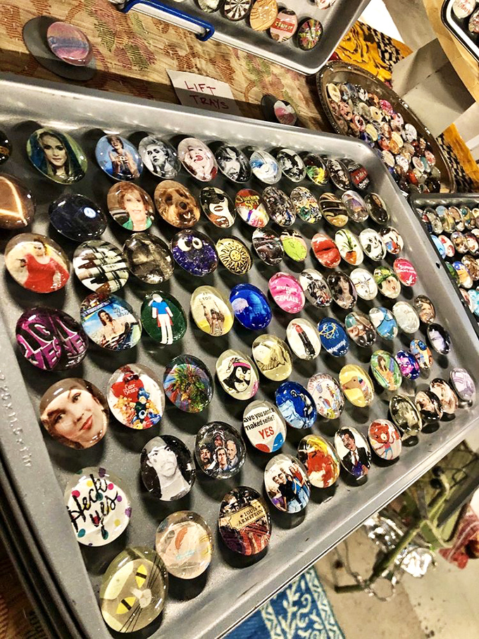 Pop culture preserved in tiny circles &ndash; these magnets are like a time capsule of entertainment history you can stick on your refrigerator.