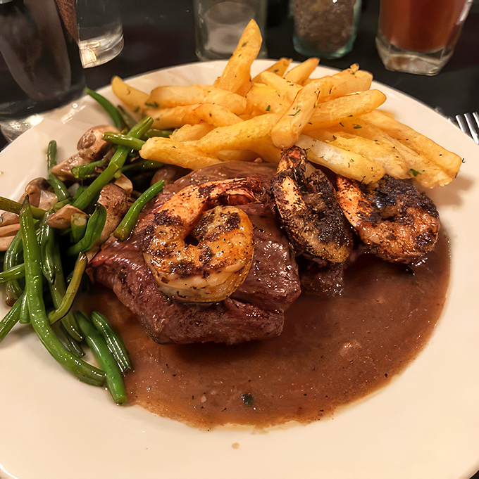 Tender beef tenderloin meets perfectly seasoned shrimp in a savory sauce &ndash; proof that rural Missouri knows its way around surf and turf.