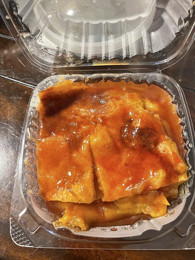 Not cobbler&mdash;a peach transformation. This dessert has that homemade quality that makes you wonder if someone's grandmother is in the kitchen.