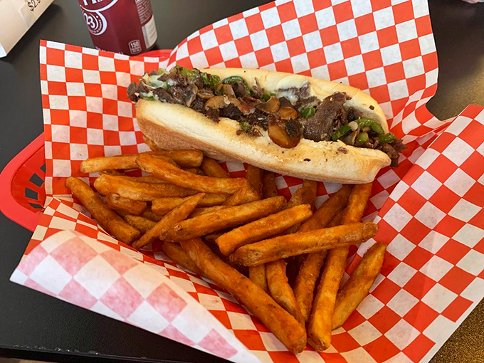 The Philly cheesesteak brings East Coast flair to this Midwest-inspired joint, proving good food transcends regional rivalries.