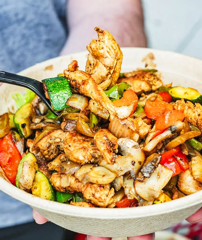 A colorful protein bowl for those who want all the flavor without the bread &ndash; though honestly, why would you skip that roll?