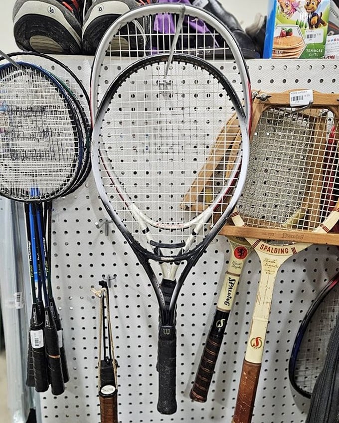 Tennis, anyone? These rackets have seen better days, but like aging athletes, they've still got plenty of game left.