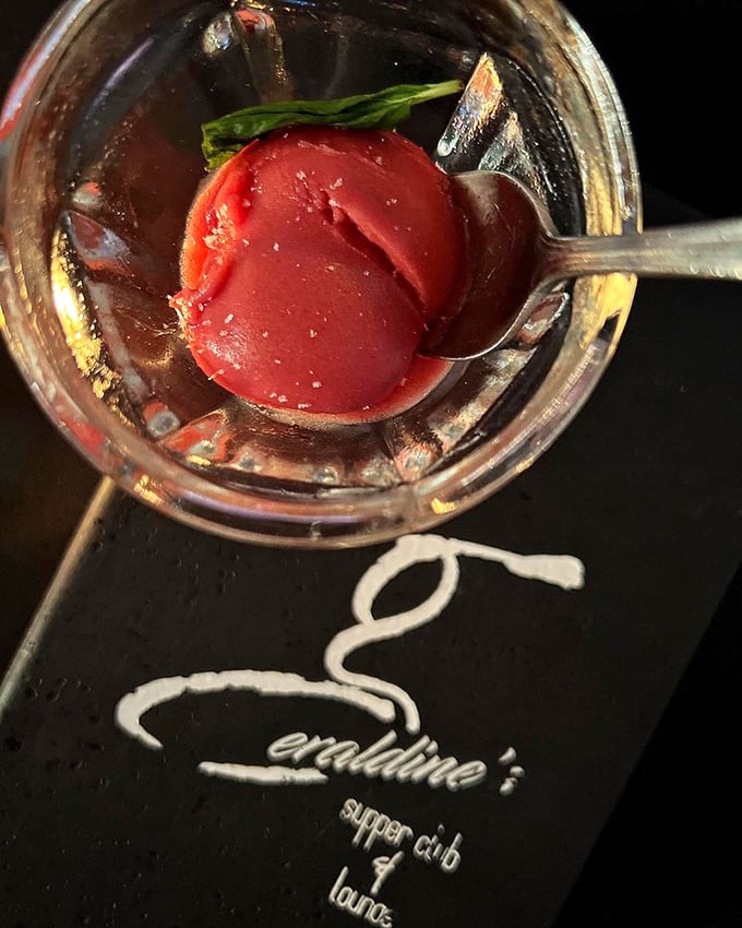 A sorbet that doesn't just cleanse your palate&mdash;it gives it a complete spa day. That vibrant red is nature's way of showing off.