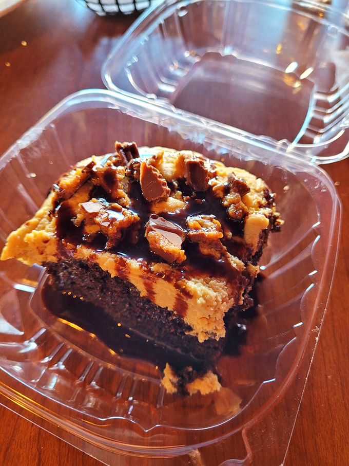 A chocolate and peanut butter marriage so perfect, it makes other desserts jealous. Worth every delicious calorie.