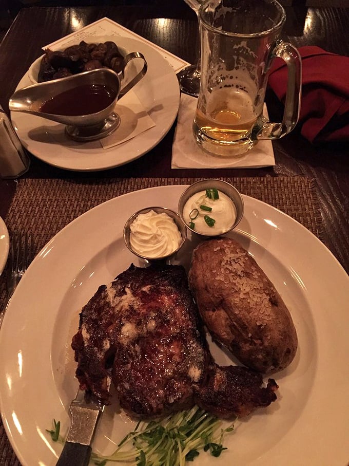 The glistening ribeye with its perfect char and that gravy boat of sauce &ndash; this isn't just dinner, it's a celebration waiting to happen.