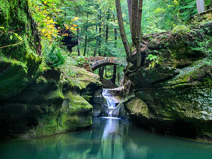 Mother Nature showing off again with her perfect combination of moss-covered rocks and crystal-clear waters.