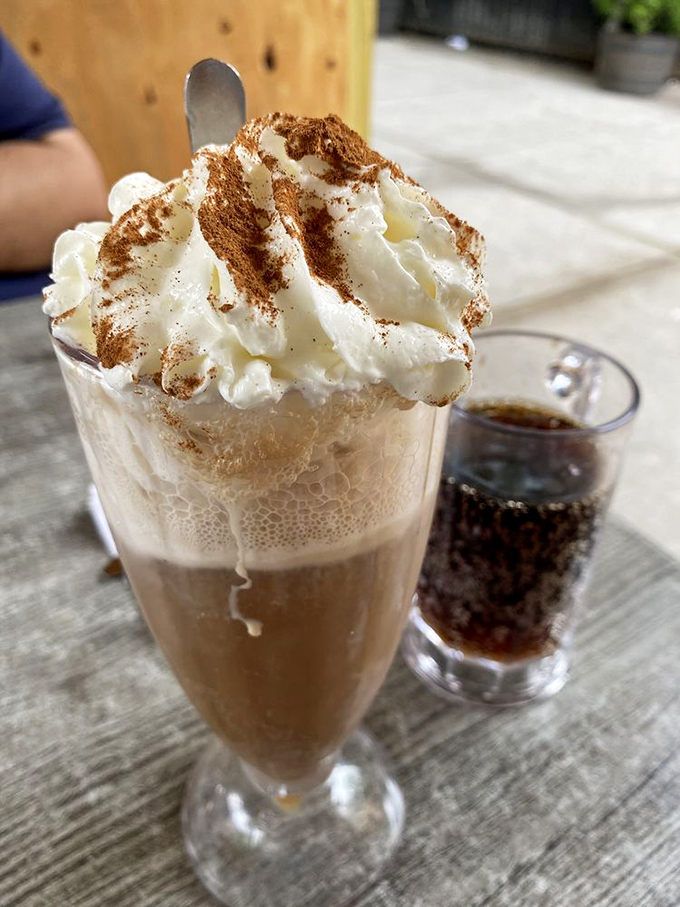 Not just a root beer float&mdash;it's childhood nostalgia topped with whipped cream and a sprinkle of cinnamon memories. Dessert in a glass, permission granted.