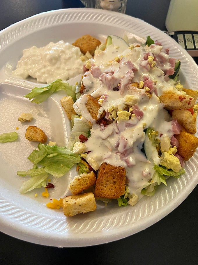 Even the salad gets special treatment here&mdash;a creamy masterpiece that technically counts as eating your vegetables while thoroughly enjoying yourself.