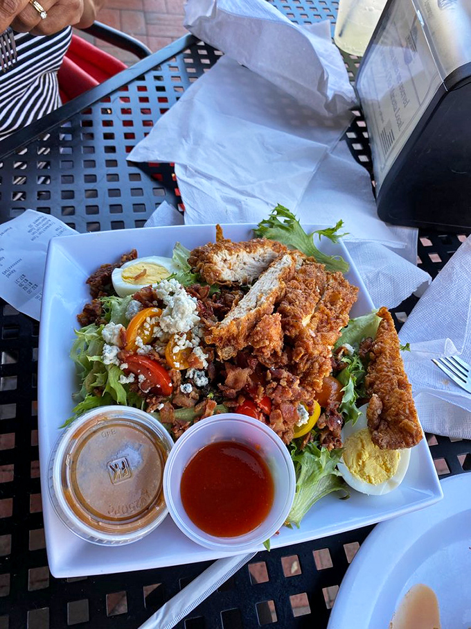 A salad that doesn't apologize for being healthy&mdash;crisp greens, protein, and vibrant colors create a lunch worth lingering over.