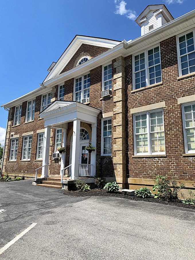 Schoolhouse Fabrics inhabits this historic brick building, where creative dreams are measured by the yard and inspiration comes standard.