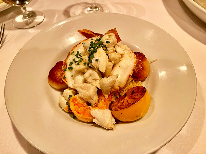 Seafood arranged with the care of a Renaissance painting. Neptune himself would approve of this oceanic celebration.