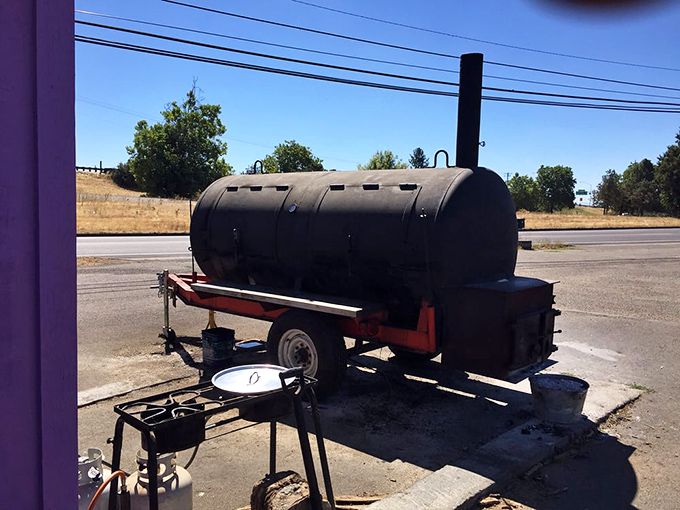 The magic machine. This smoker has probably seen more action than a Hollywood stuntman and tells better stories.