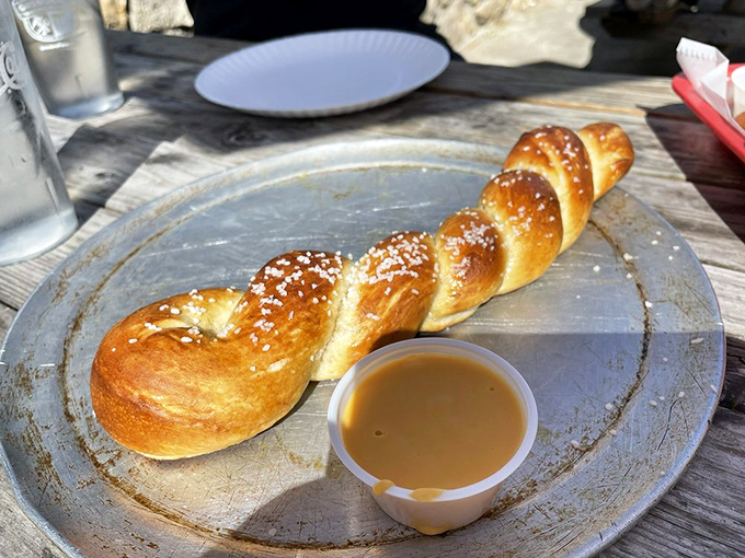 The soft pretzel, twisted with purpose and sprinkled with salt crystals, waits patiently for its warm cheese bath&mdash;a carb-lover's dream come true.
