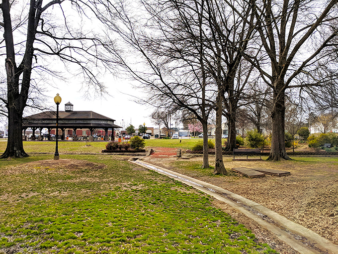 Spring Park's gazebo and mature trees create that perfect small-town oasis where you half-expect to see a community band setting up for Sunday concert.