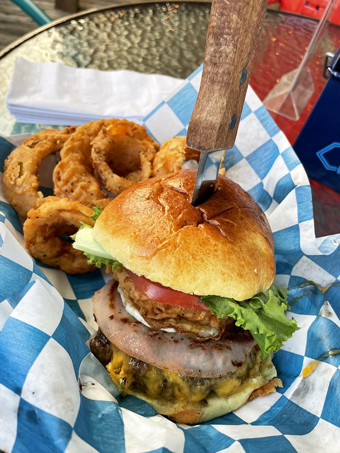 The Buford burger stands tall and proud, like it just won a beauty pageant and knows it deserved the crown.