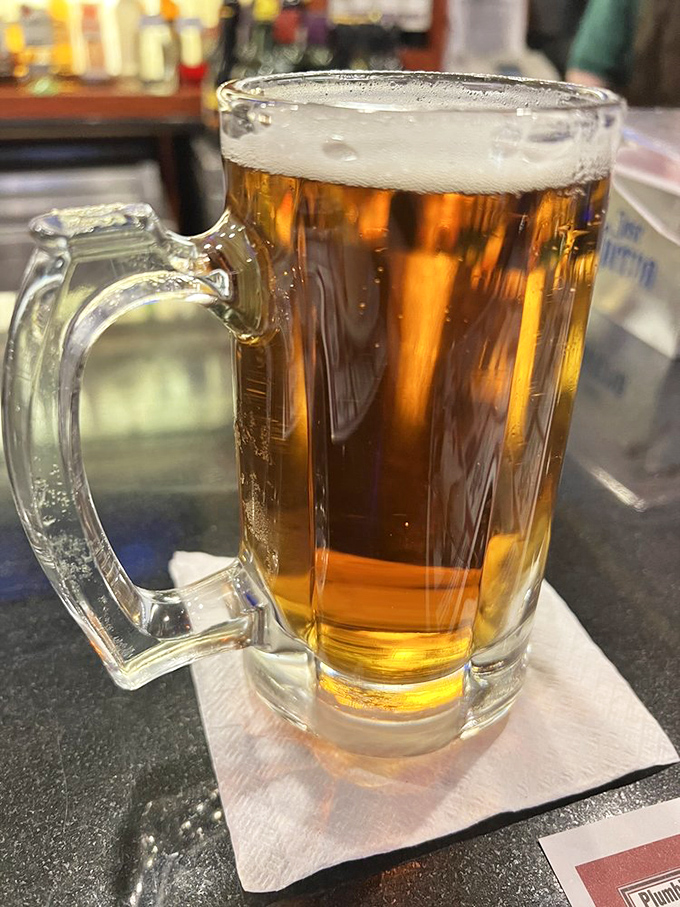 A proper draft beer in a proper mug. Sometimes the simplest pleasures are the most profound. Cheers to that!