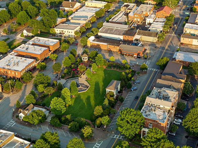 Madison from above reveals the method to its magical madness—a perfect town square surrounded by historic buildings like a architectural group hug.