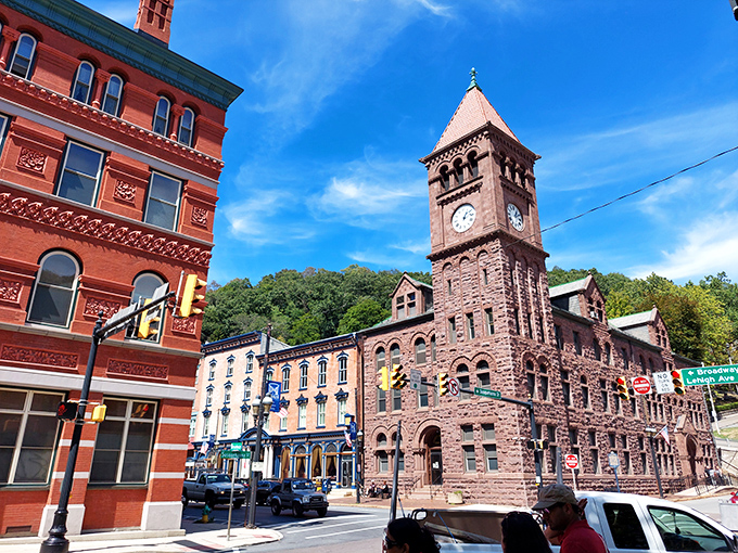 The courthouse and surrounding buildings create Jim Thorpe's architectural heart&mdash;a scene so perfectly preserved it feels like a Victorian-era Instagram filter.