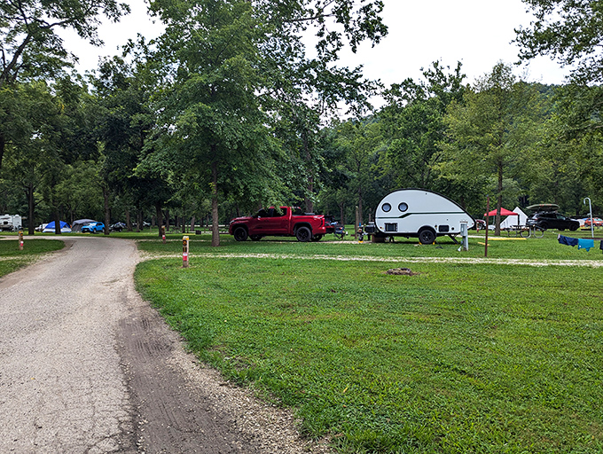 Camping with style at Meramec&mdash;where that teardrop trailer is the woodland equivalent of the penthouse suite.