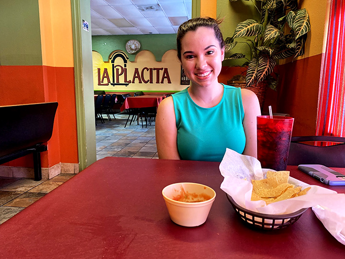 The universal expression of someone about to enjoy chips and salsa&mdash;anticipation mixed with the certainty that happiness is just one crunch away.
