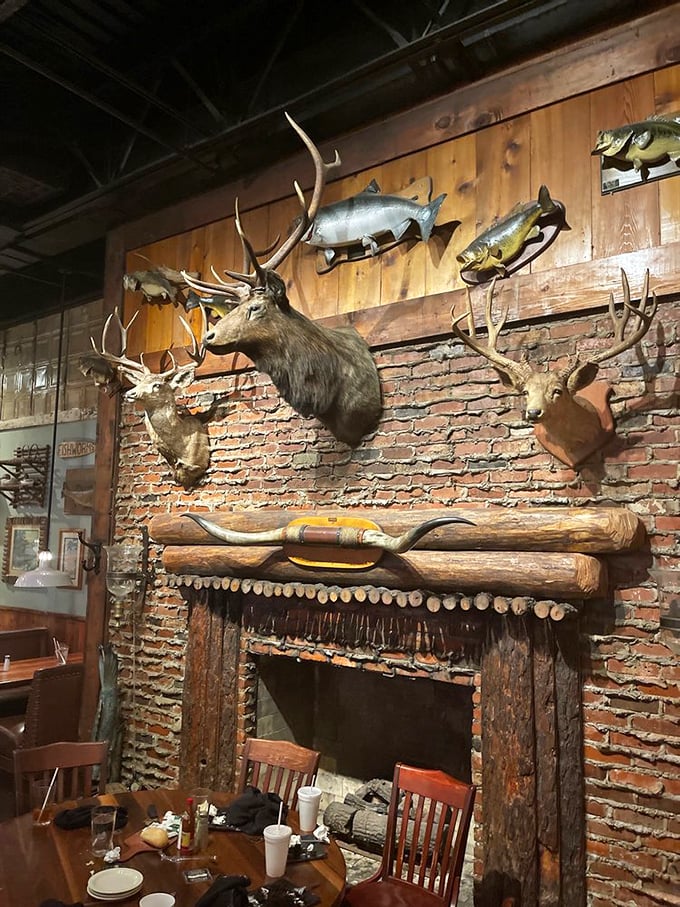 Where hunting lodge meets seafood haven. Those deer aren't judging your order&mdash;they're jealous they can't try it.