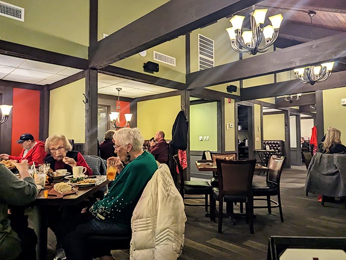 Happy diners creating memories over perfectly cooked proteins. Notice how nobody's looking at their phones&mdash;that's the power of proper prime rib.
