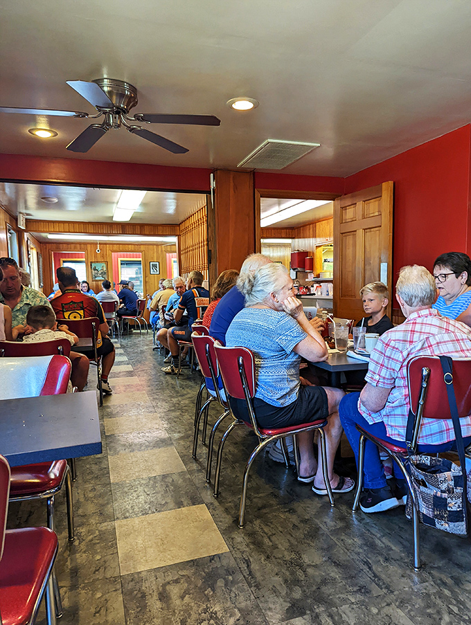 A bustling dining room filled with locals who know the secret to happiness: good company and better desserts. The true Indiana social club.