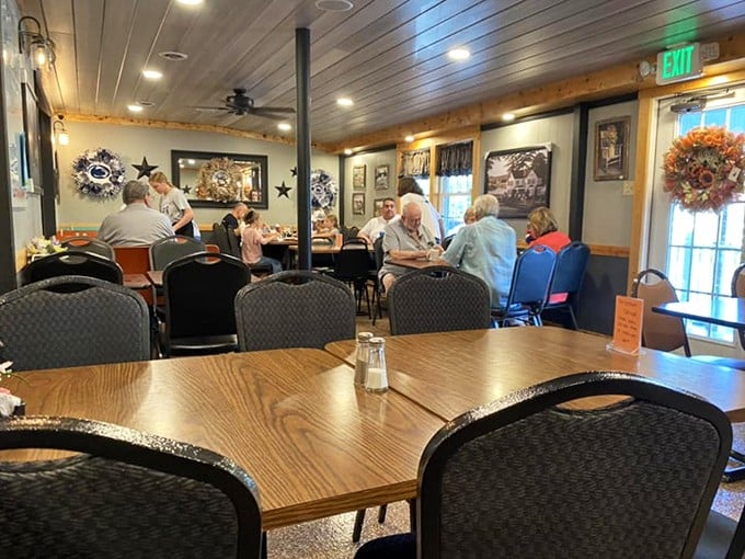 Where locals gather to solve the world's problems over eggs and toast. Notice how nobody's looking at their phones? That's the magic of good food and better company.