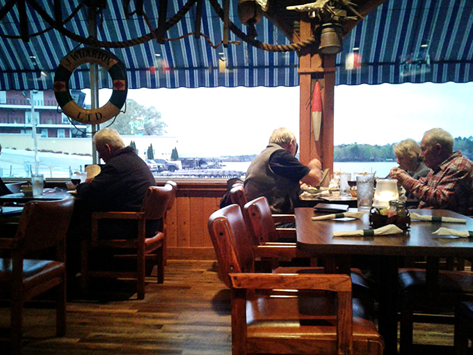 Lakeside dining at its finest, where the view competes with the food for your attention&mdash;and everybody wins.