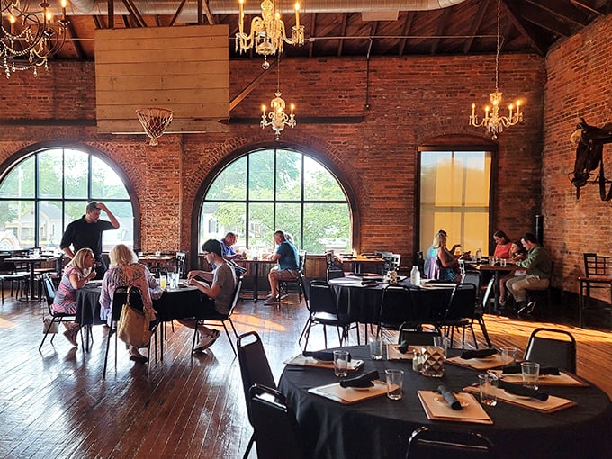 Sunlight streams through arched windows, illuminating diners who've discovered what might be Georgia's best-kept carnivorous secret.