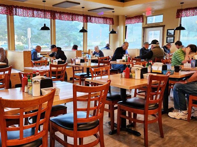 Where strangers become friends over coffee and hashbrowns &ndash; the dining room hums with conversation and the clinking of forks against plates of breakfast perfection.