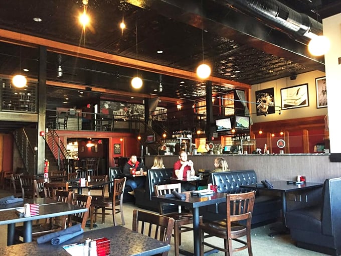 Multi-level dining creates intimate spaces within the larger restaurant. Like having your own private brunch club with better food than you could make at home.