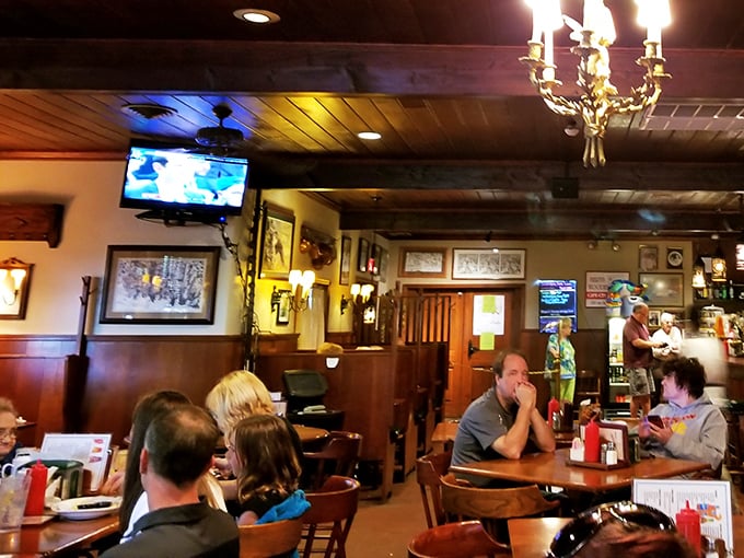 A restaurant's true personality lives in its bar area. This warm, wood-paneled gathering spot has witnessed countless toasts and first dates.