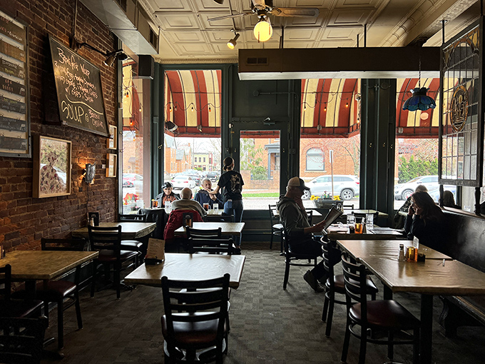 Windows that frame German Village like living paintings, while inside, regulars and first-timers share the democratic experience of waiting for their Reubens.